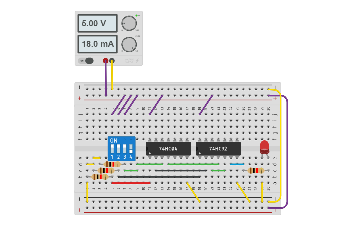 Circuit design SIMPLIFIED SIMULATION - Tinkercad