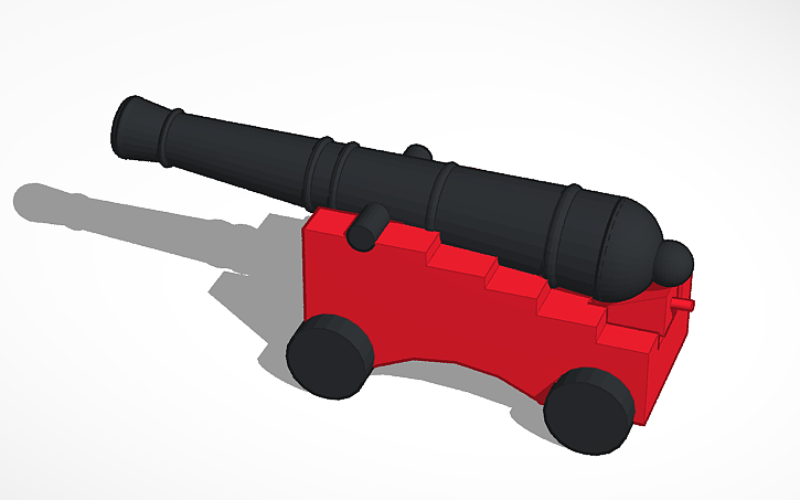 3D design Naval Cannon (Printable) - Tinkercad