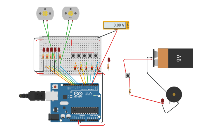 Circuit design Prueba P1 Boton y led - Tinkercad Circuit design Prueba P1 Boton y led - Tinkercad
