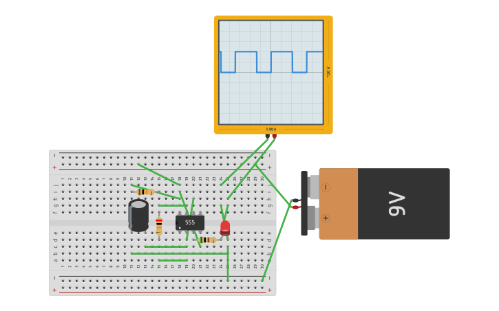 Circuit Design Flashing Led With 555 Timer Tinkercad