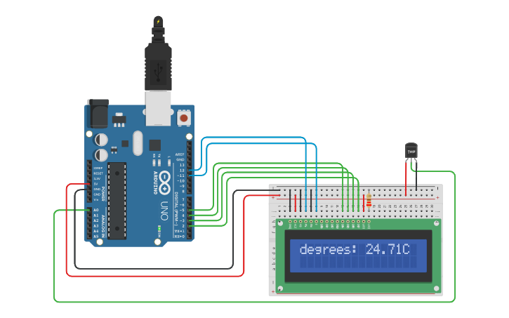 Circuit design temp test - Tinkercad