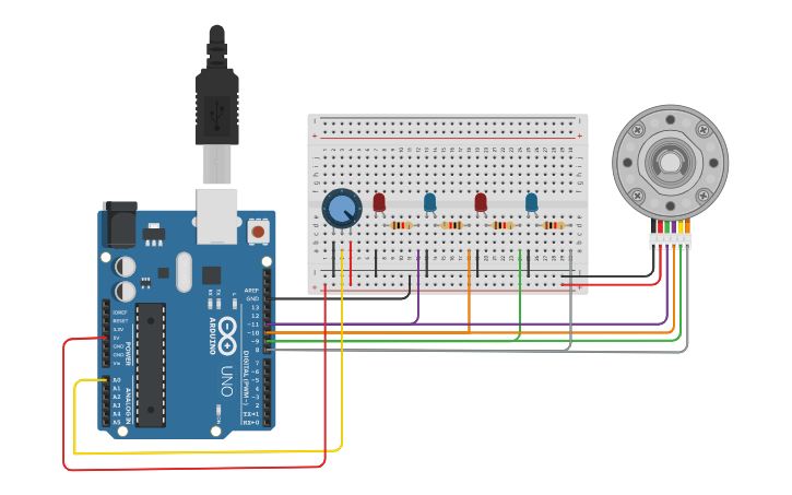 Circuit design MOTOR DE PASSO - Tinkercad