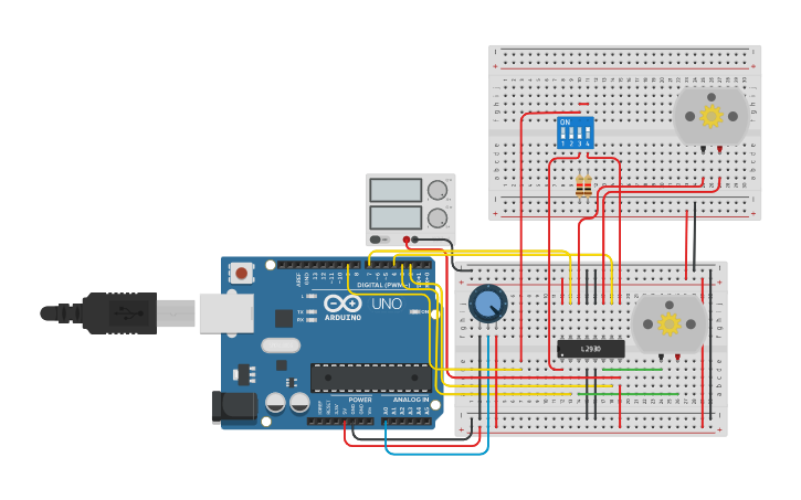 Circuit design Activity#4_DC Motor Control With HBridge | Tinkercad