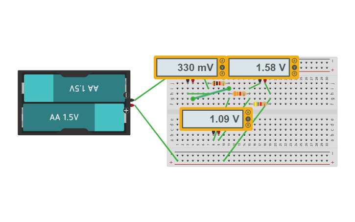Circuit design Practica 3 pag 131 | Tinkercad