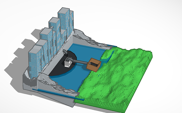 3D design Oil water pollution - Tinkercad