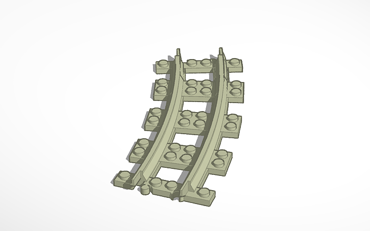 3D design narrow gauge curve 1 (lego compatible) - Tinkercad