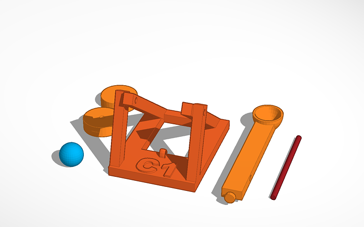 3D design Copy of physics 20 catapult CS - Tinkercad