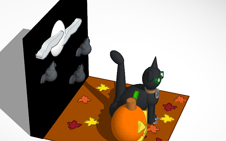 3D design Halloween scene - Tinkercad