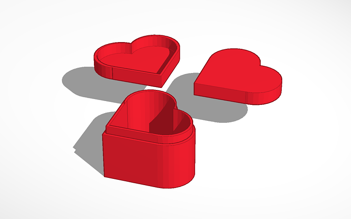 3D design heart -shaped box - Tinkercad