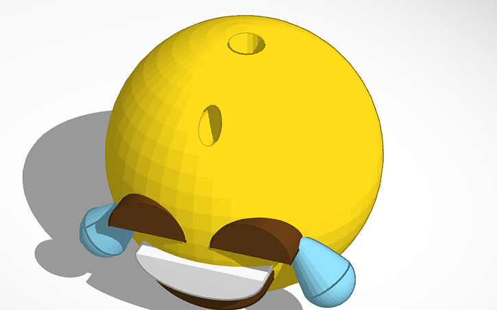 3D design Laughing Crying Emoji Keychain | Tinkercad