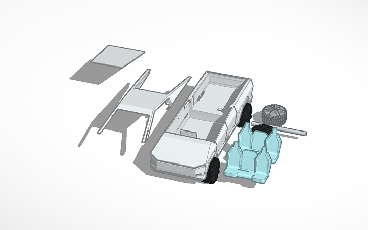 3D design Large | CYBERTRUCK | TESLA | add Lights | Tinkercad