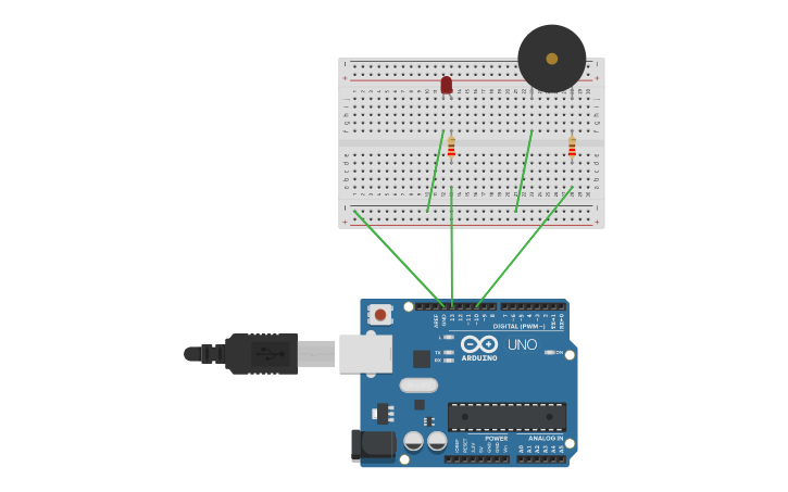 Circuit design Arduino buzzer (2) | Tinkercad