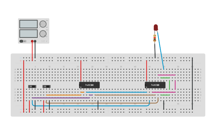Circuit design XOR Gate using NAND Gate - Tinkercad