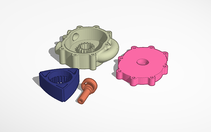 3D design double wankel air engine - Tinkercad
