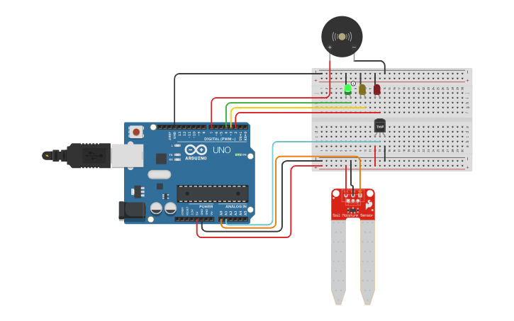 Circuit design Smart Agriculture - Tinkercad