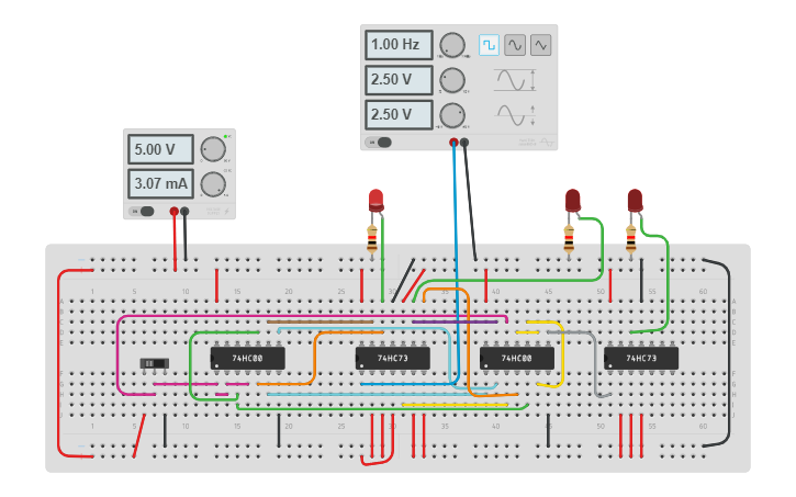 Circuit Design 3 Bit Up And Down Asynchronous Counter Tinkercad