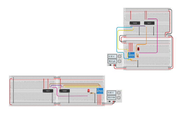 Circuit design B (A'+C') - Tinkercad