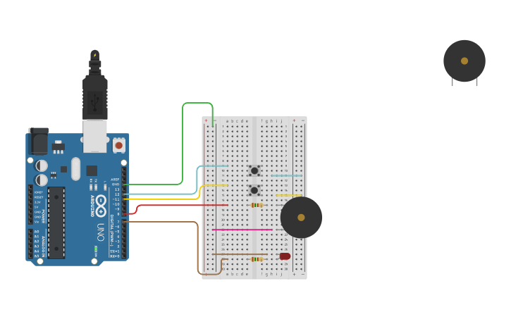 Circuit Design Push Button Tinkercad