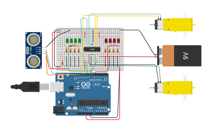 Circuit design Lab 7 Carro Base - Tinkercad