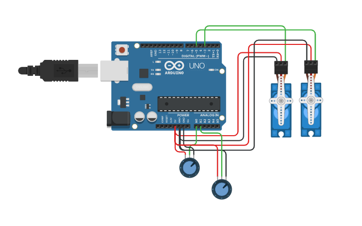 Circuit design Control Servo | Tinkercad Circuit design Control Servo | Tinkercad