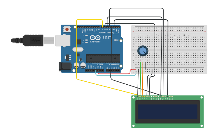 Circuit design LCD Display - Tinkercad