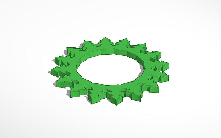 3D design Holiday Tree Wreath Ornament - Tinkercad