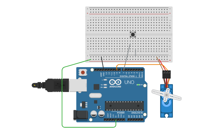 Circuit design Servo - Tinkercad