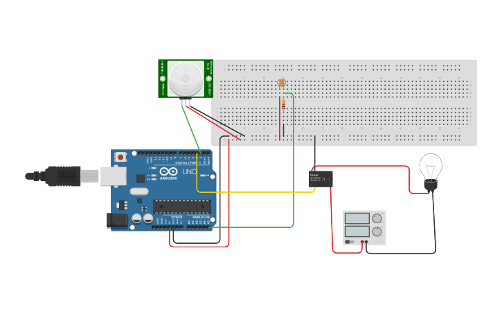 Circuit design Room lighting system - Tinkercad