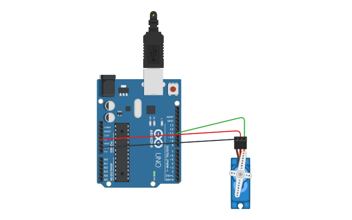 Circuit design Servo motors - Tinkercad
