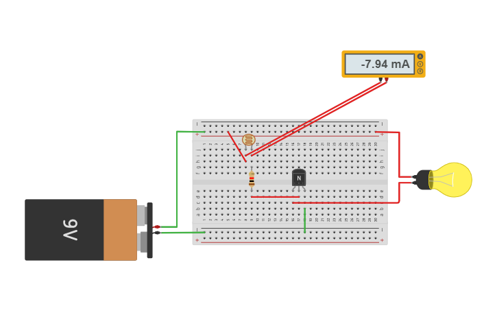 Circuit design transistor - Tinkercad