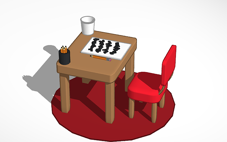 3D design Table and Chair for School | Tinkercad