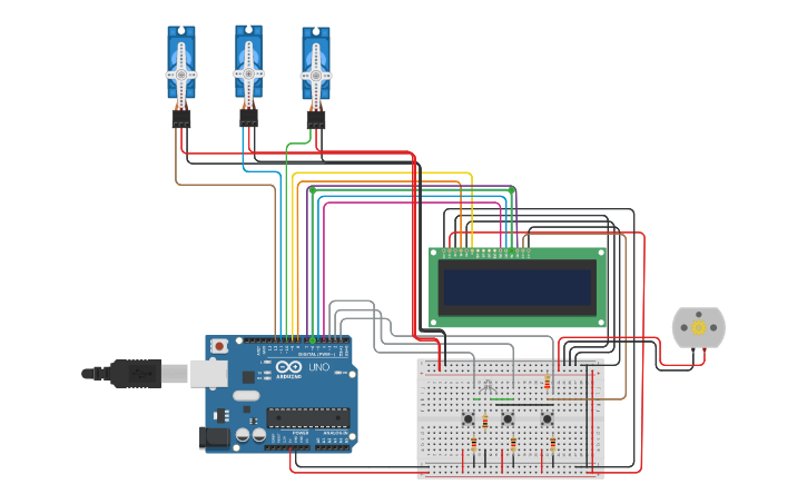 Circuit design Copy of Pantalla LCD con botones - Tinkercad