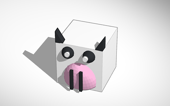 3D design #3dblockzoo cow | Tinkercad