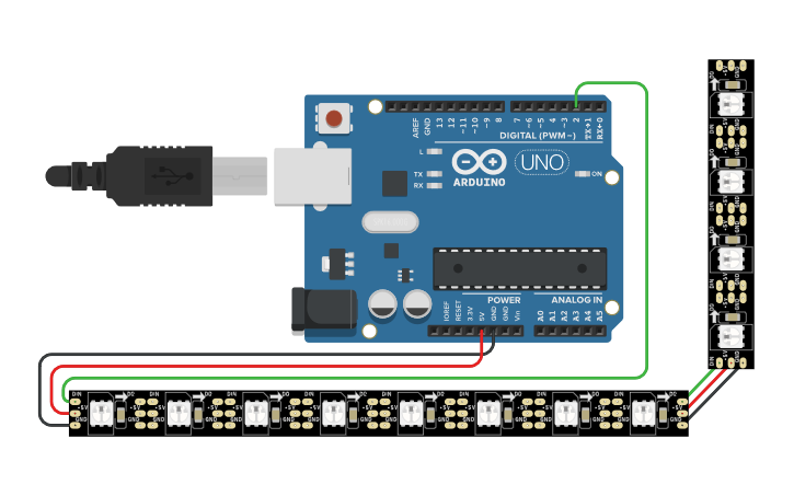 Circuit design démonstration neopixels | Tinkercad