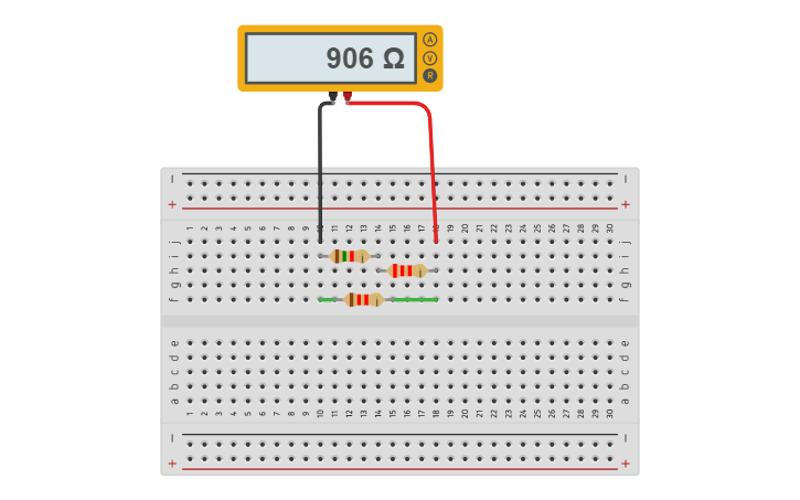 Circuit design combination of resistors | Tinkercad