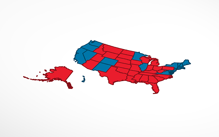 3D design 2020 political map - Tinkercad