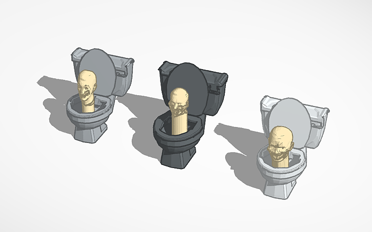 3D design Normal Skibidi toilet pack - Tinkercad