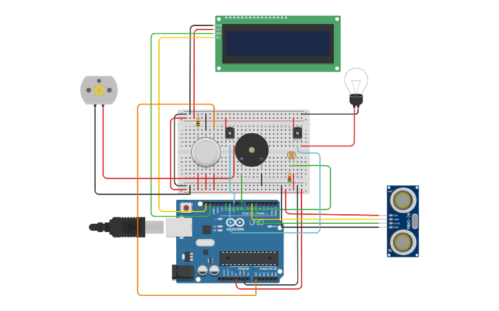 Circuit design Proyecto de sensores y actuadores - Tinkercad
