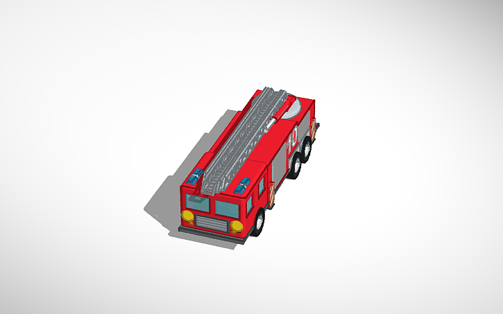 3D design aerial ladder truck - Tinkercad