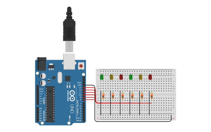 Circuit design Semaphore Crossing - Tinkercad