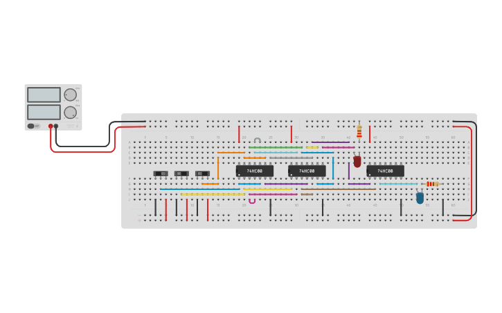 Circuit design Full Subtractor Using NAND GATE - Tinkercad
