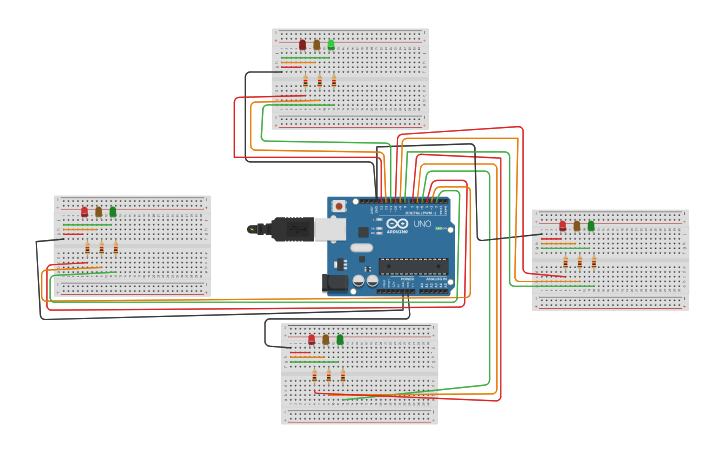 Circuit design traffic light(17B91A0571) | Tinkercad