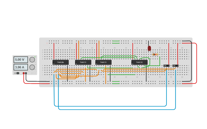 Circuit design 4X1 MUX | Tinkercad