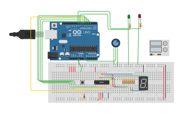 Circuit design Copy of Decodificador CD4511 | Tinkercad Circuit design Copy of Decodificador CD4511 | Tinkercad