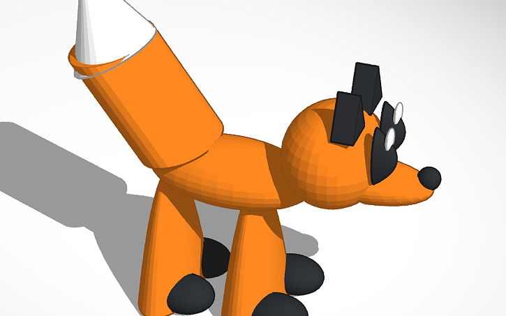 3D design Cartoon Fox - Tinkercad