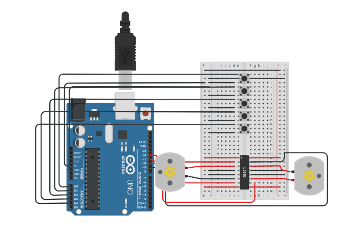Circuit design Robot - Tinkercad