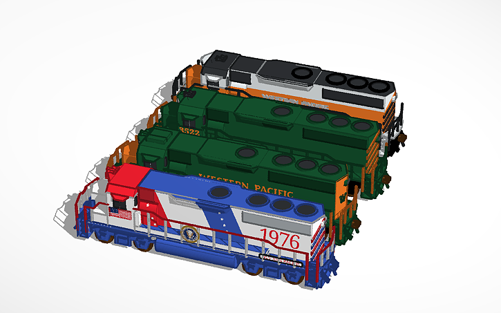 3D design Western Pacific GP40s and GP40-2s - Tinkercad