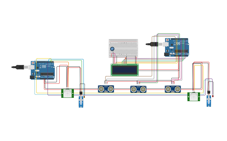 Circuit design SMART PARKING - Tinkercad