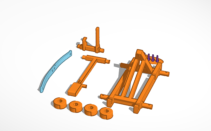 3D design medieval catapult - Tinkercad