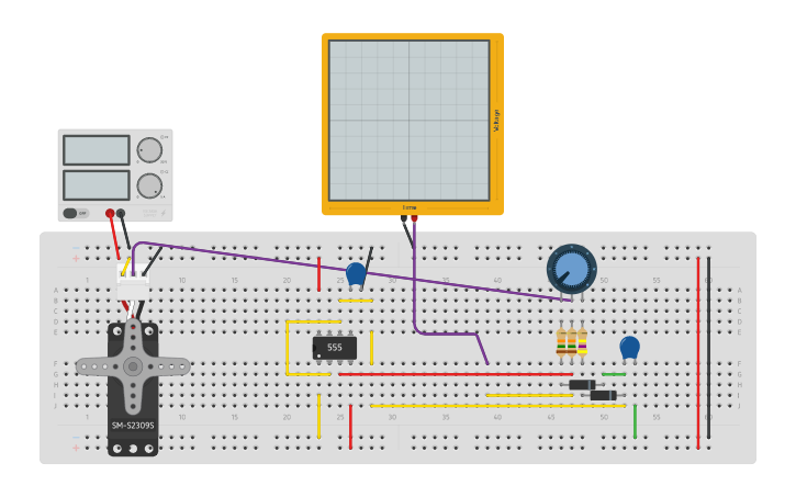 Circuit Design Rotate Servo Motor With 555 Timer Tinkercad 0989